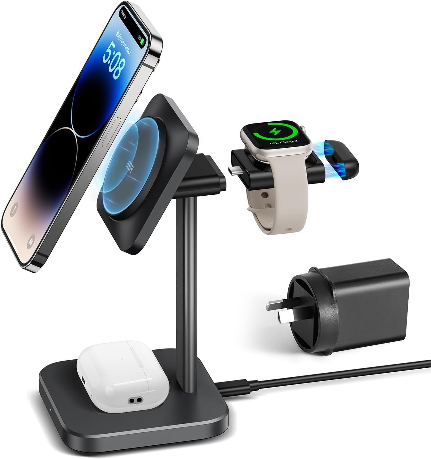 ESR Qi2 3-in-1 Charger Stand Designed for Magsafe