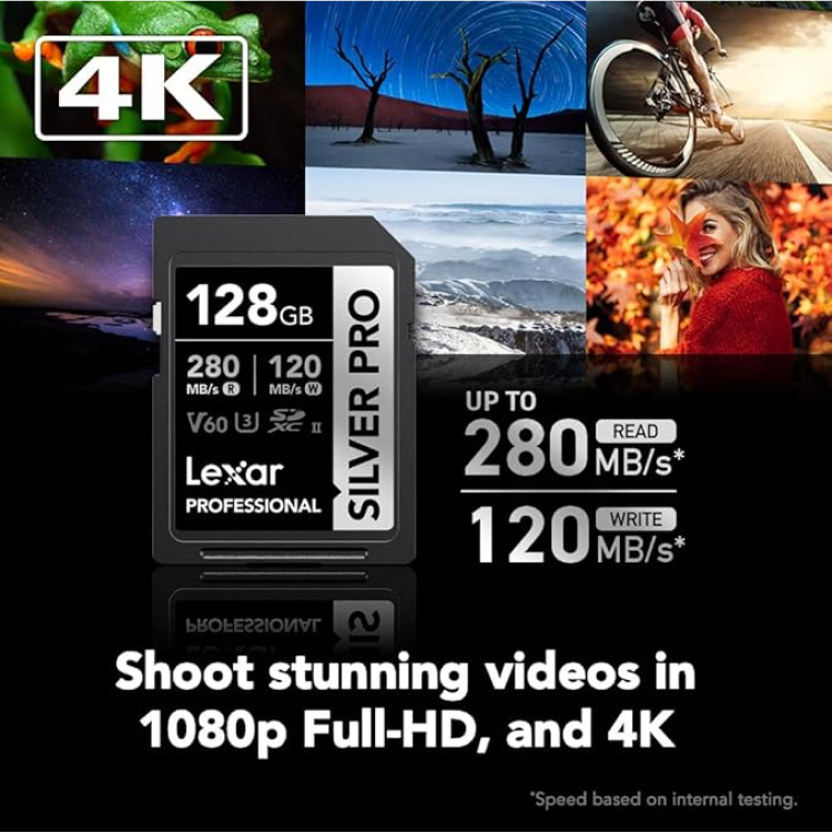 Lexar 128GB Professional SILVER PRO SDXC UHS-II Card