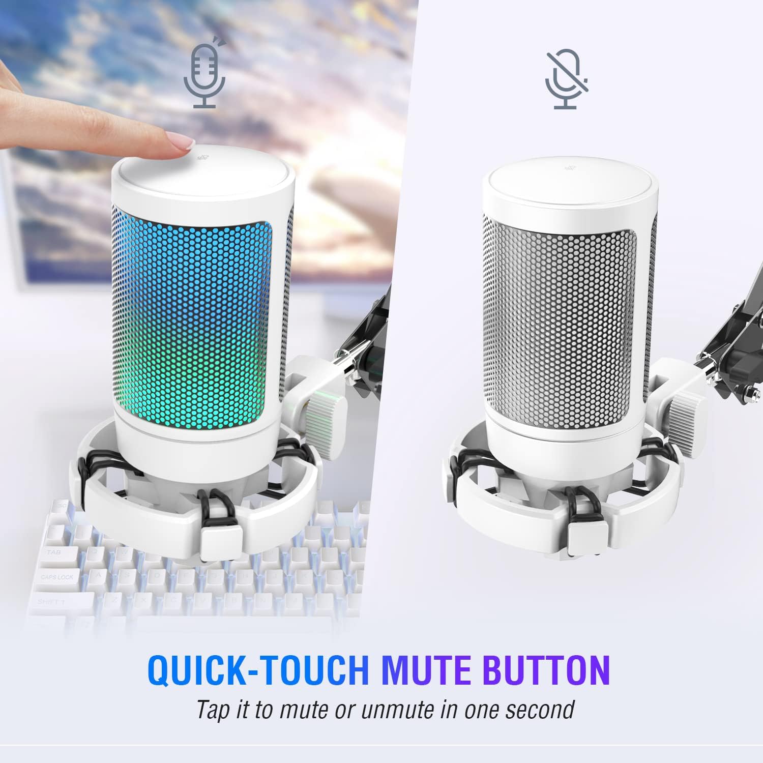 FIFINE A6T Streaming Gaming USB Microphone WHITE