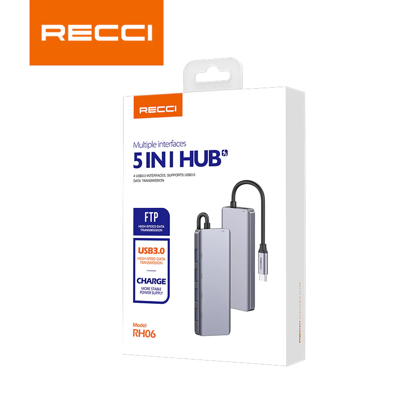 Recci 5 in 1 Hub Transparent Design RH16
